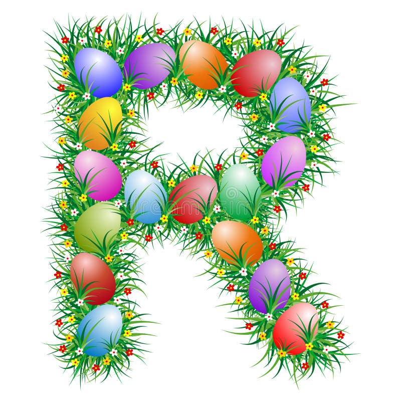 Easter letter O stock vector. Illustration of decoration - 4518587