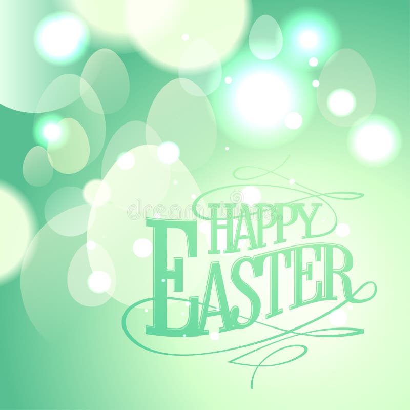 Easter Lettering Card with Blurred Lights Background Stock Vector ...