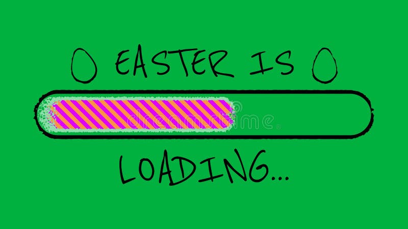 Easter is Loading on Green Screen with Progress Line Stock Illustration ...