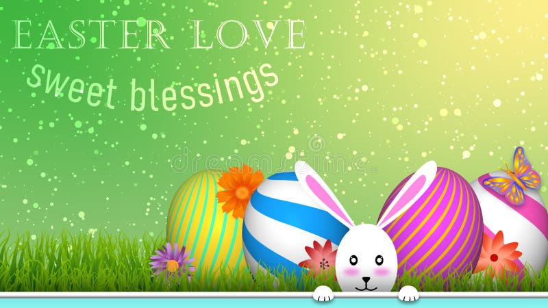 Easter Love and Sweet Blessings Text on Beautiful and Decorated ...