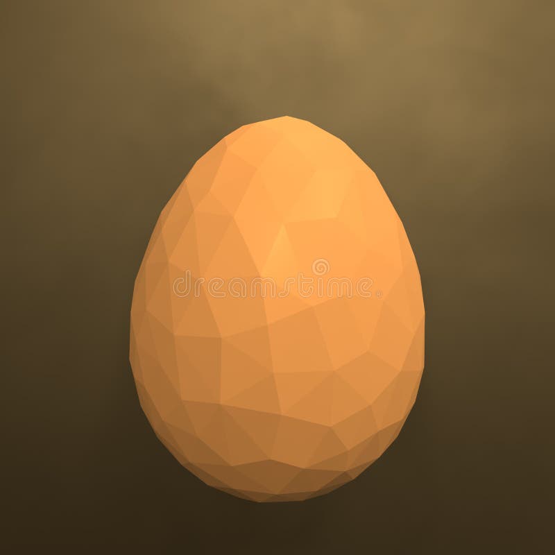 Easter Low Poly Polygonal Golden Yellow Egg 3d Illustration Rendering ...