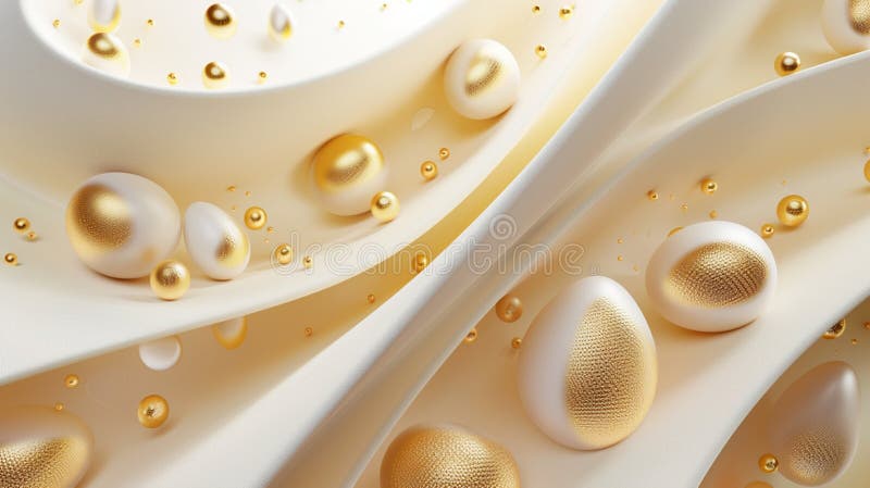 Easter Luxury: Stylized Easter Eggs in Gold on an Elegant Background ...