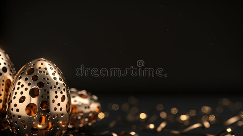 Easter Luxury: Stylized Easter Eggs in Gold on an Elegant Background ...