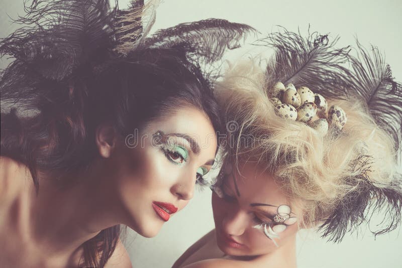 Easter make up stock photo. Image of closeup, fairy, feather - 37411700