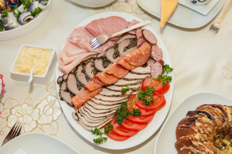 Easter meats. stock photo. Image of food, green, style - 32827280