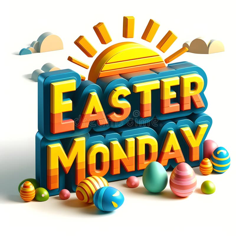 Easter Monday 3D Text Effect - Easter Monday Cartoon Style 3D Premium Template Stock ...