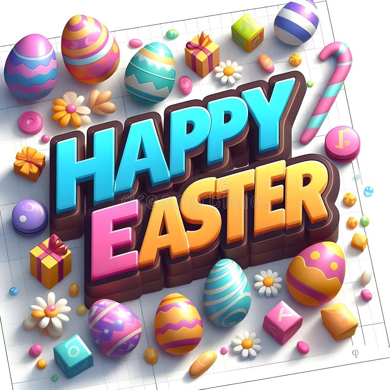 Easter Monday 3D Text Effect - Easter Monday Cartoon Style 3D Premium Template Stock ...