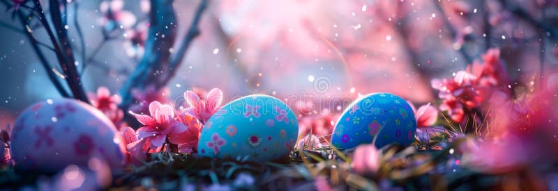 Easter Monday Scenes with Whimsical Decorations and Colorful Easter ...