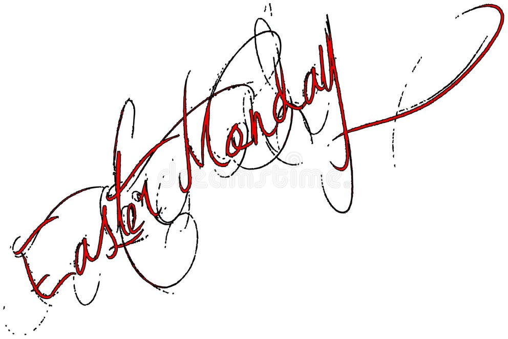 Easter Monday Text Sign Illustration Stock Vector - Illustration of ...