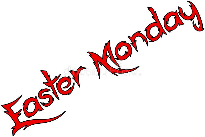 Easter Monday Text Sign Illustration Stock Vector - Illustration of ...