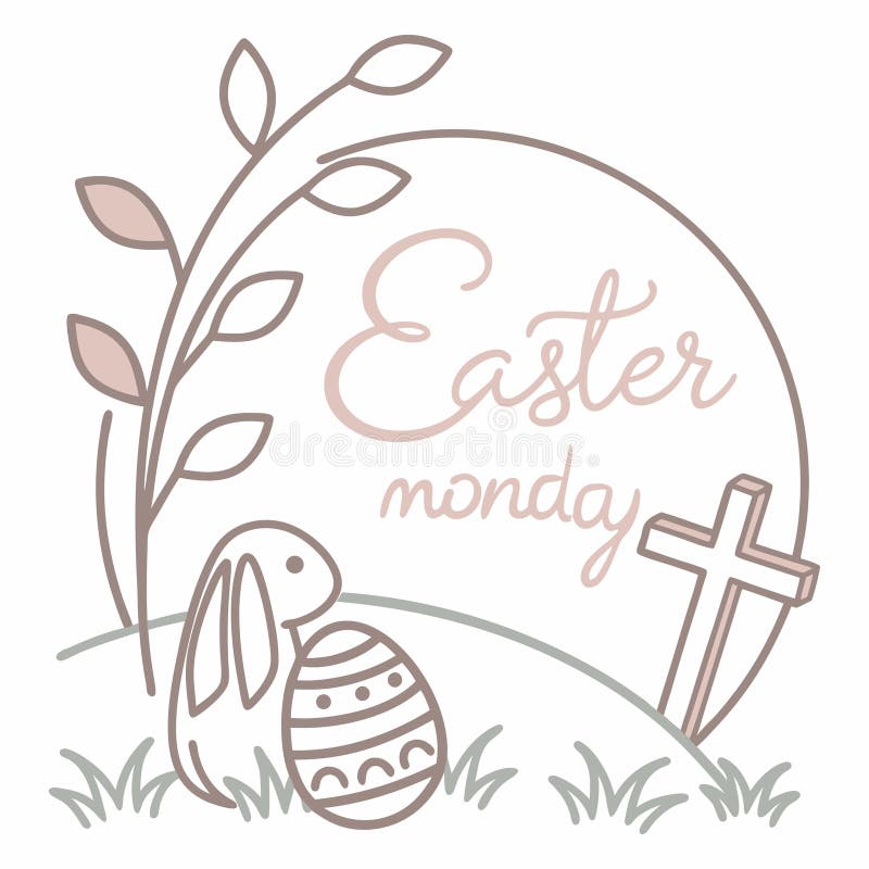 Easter Monday Vector Minimalist Logo and Design Element Stock ...