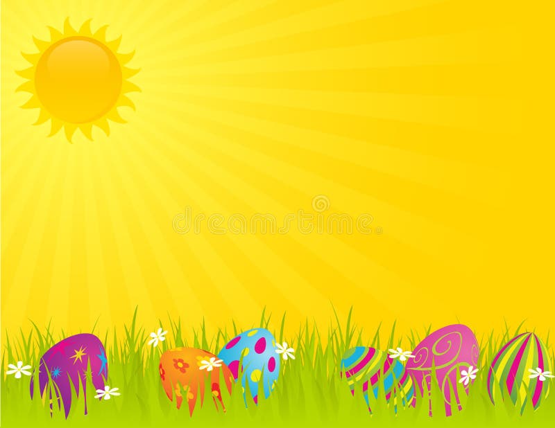 Springtime Easter Wallpaper Stock Vector - Illustration of blue ...
