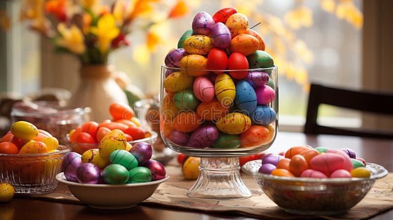 Easter Morning. High-Resolution Hyperrealistic Table with Spring ...