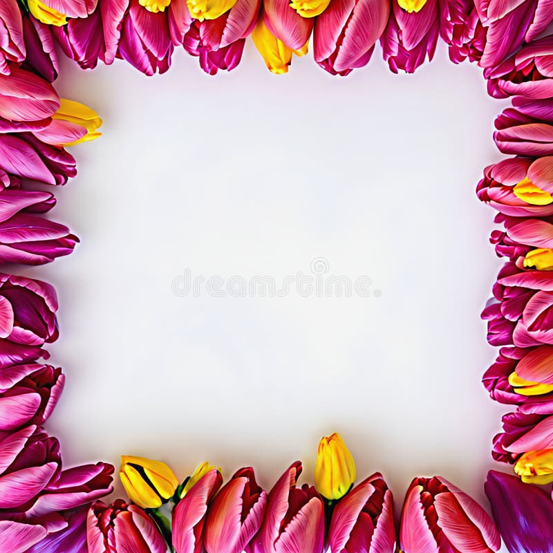 Easter or Mothers Day Border - Flowers Frame Stock Photo - Image of ...