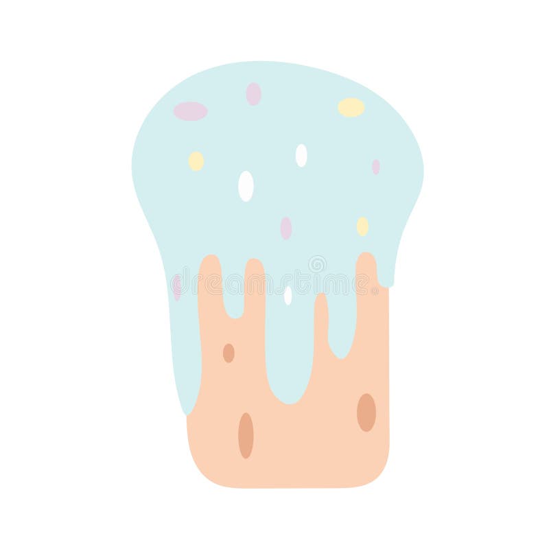 Easter Multicolored Cake. Vector Set in Flat Style. Element for Poster ...