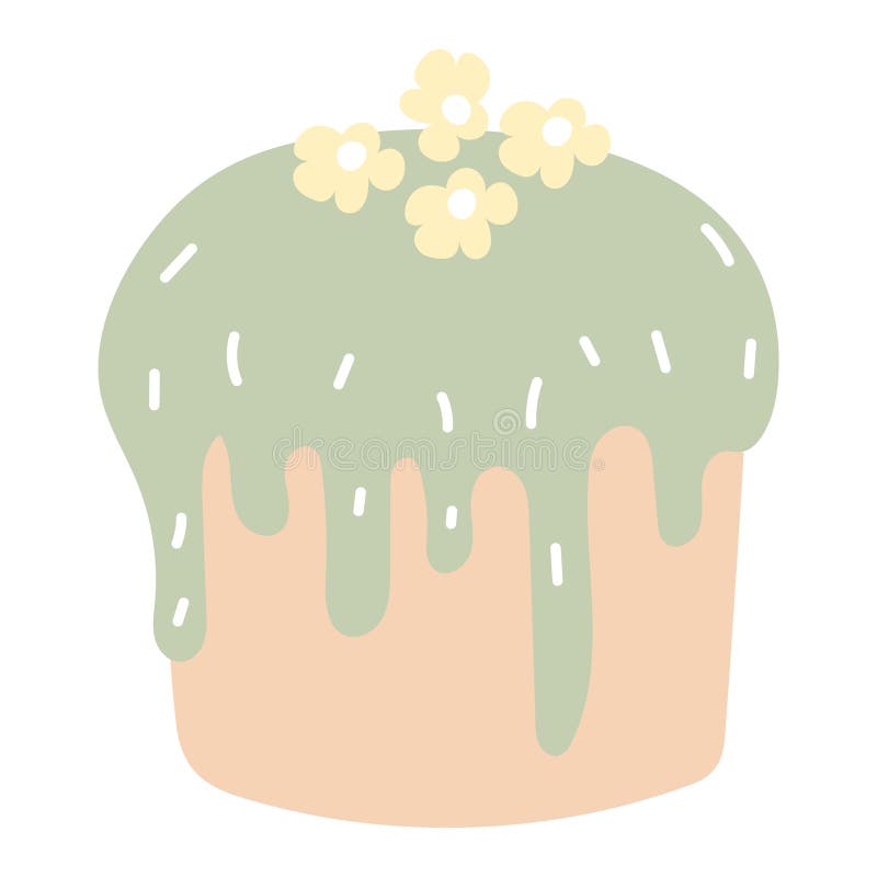 Easter Multicolored Cake. Vector Set in Flat Style. Element for Poster ...