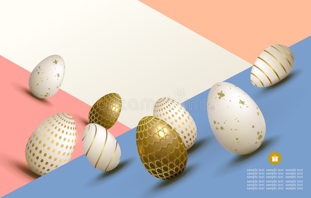 Easter Multicolored Composition with a Set of Eggs Drawn in the Slope ...