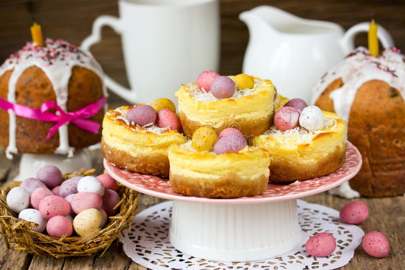 Easter Chocolate Crispy Cakes & a Cup of Tea Stock Photo - Image of ...