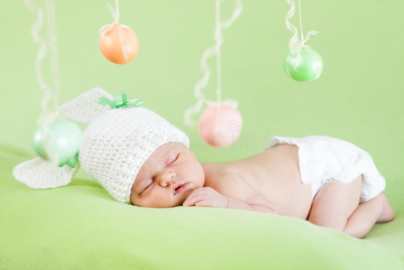 Easter newborn baby girl stock photo. Image of cute, innocence - 29455678