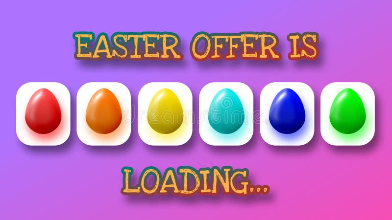 Easter Offer is Loading Illustration on Gradient Colour Background ...