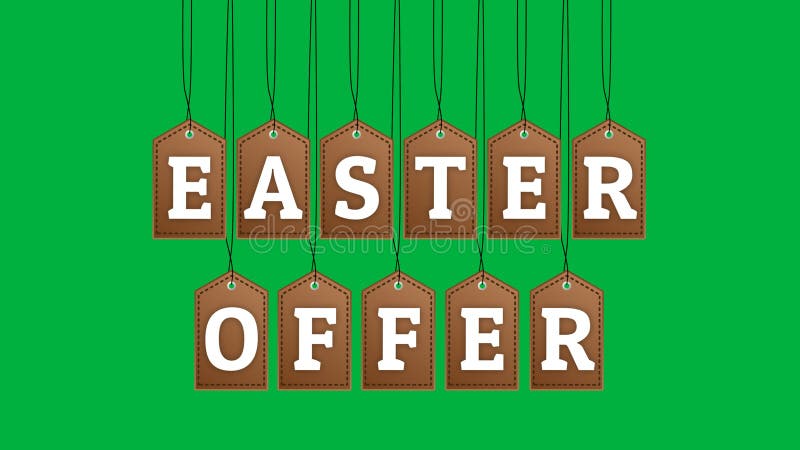 Easter Offer Tags on Green Screen Stock Illustration - Illustration of ...