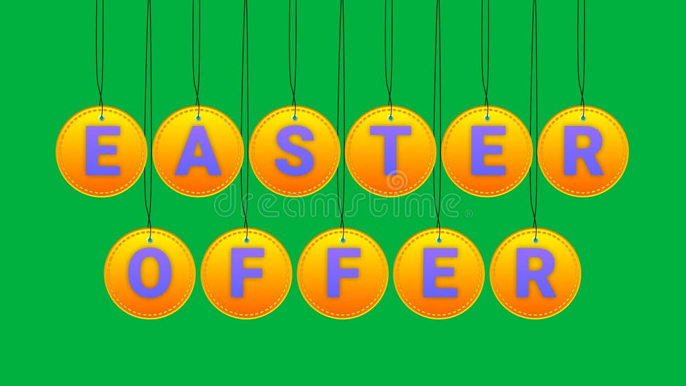 Easter Offer Tags in Yellow Gradient Colour Stock Illustration ...