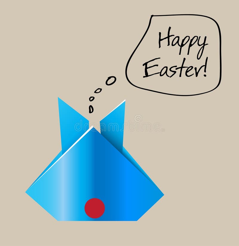 Origami Bunny for Happy Easter Celebration. Stock Illustration ...