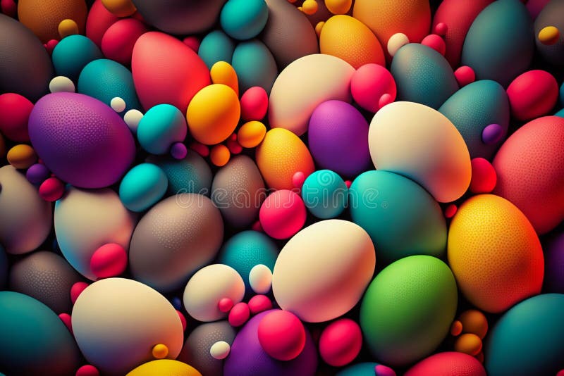 Easter Painted Eggs Colourful Pattern Background. Generative AI Stock ...