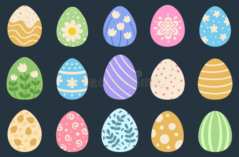 Easter Egg Painted Colors. Vector. Stock Vector - Illustration of floral, decorated: 9130231