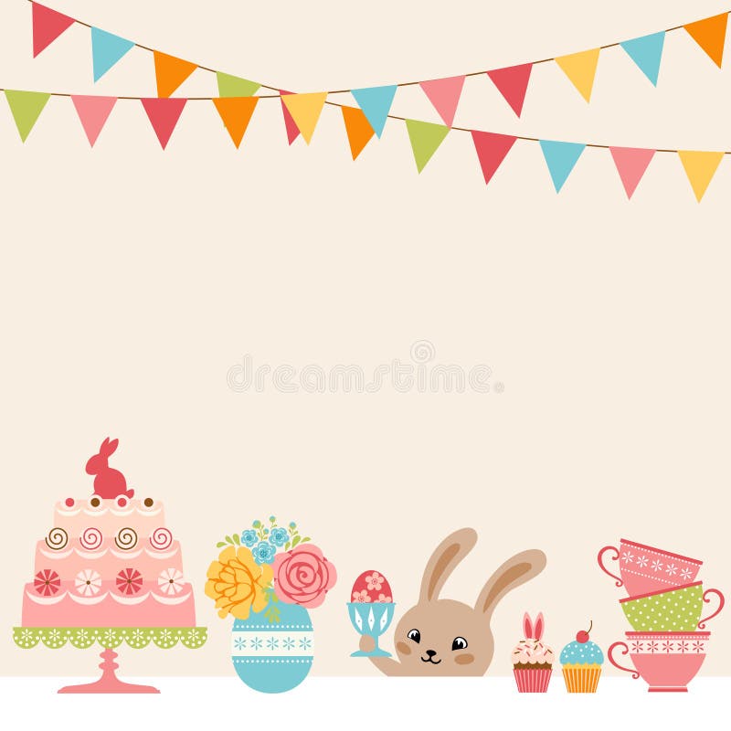 Easter tea party stock vector. Illustration of easter - 50271108