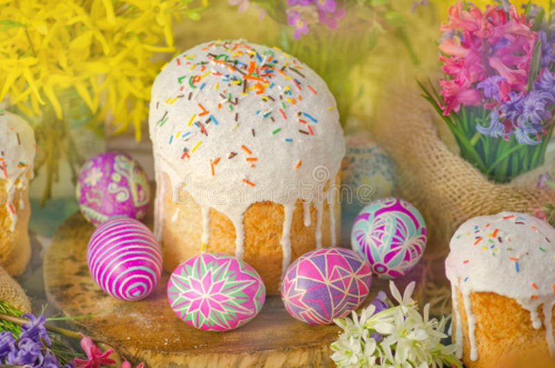 Easter Paska or Kulich. Easter Cake on Light Background Stock Image ...