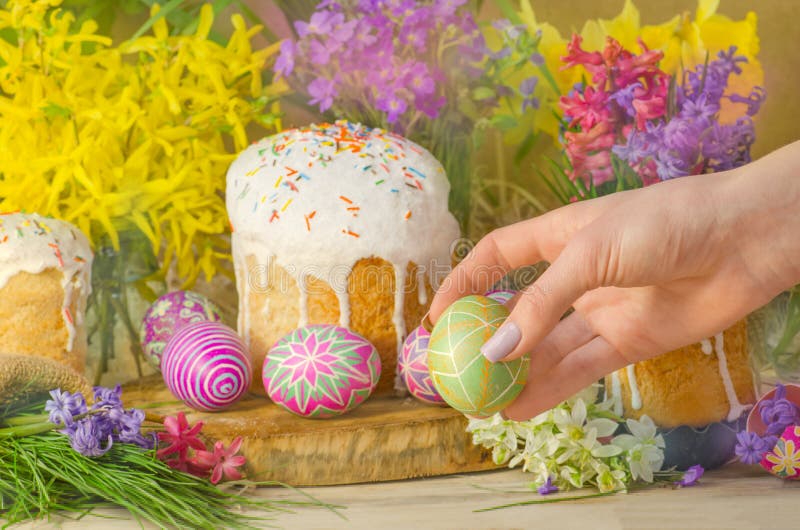 Easter Paska or Kulich. Easter Cake on Light Background Stock Image ...