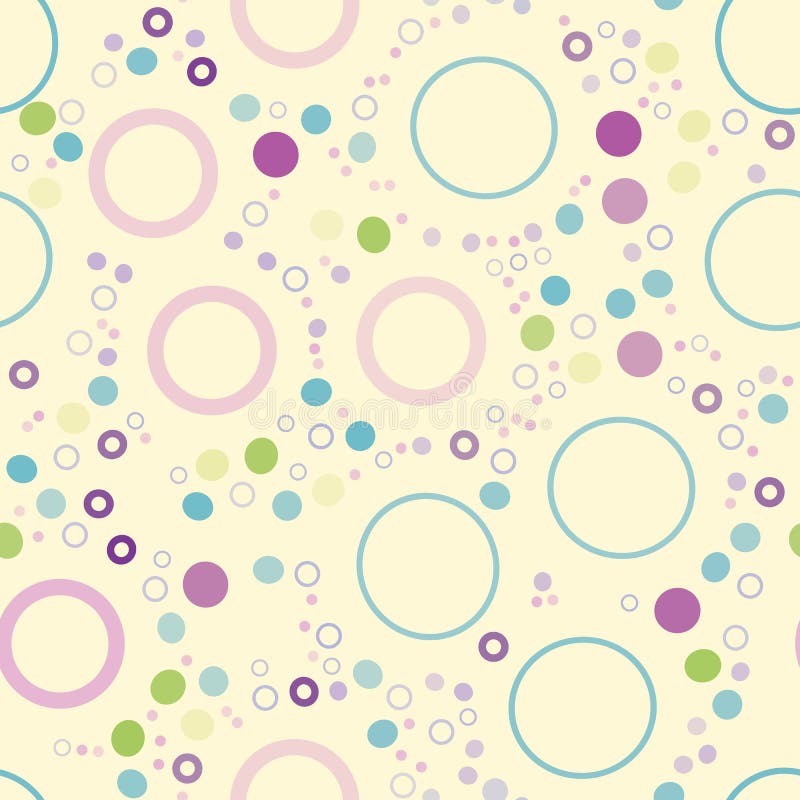 Easter Pastels Circles and Dots on Yellow Background Seamless Vector ...