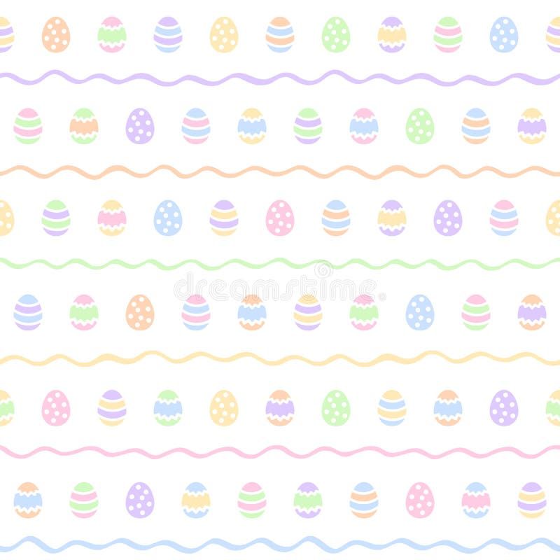 Simple Colorful Eggs and Stripes Easter Seamless Vector Pattern Stock ...
