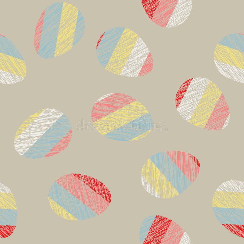 Easter Pattern Decoration. Easter Eggs with Scratched Texture. Seamless ...