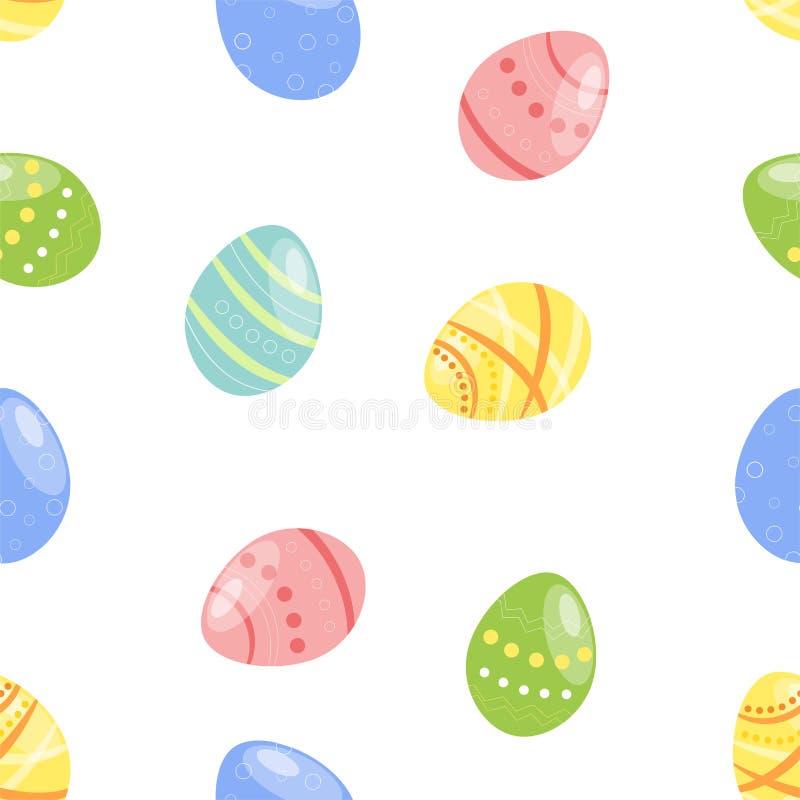 Easter Pattern with Eggs. Vector Cartoon Illustration Stock Vector ...