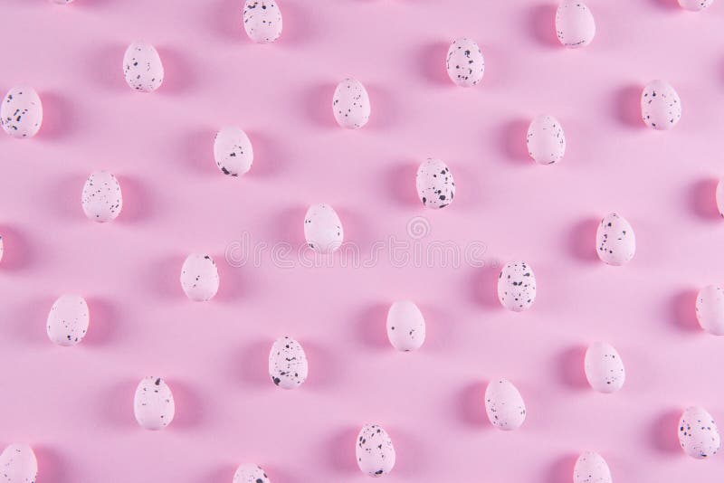 Easter Pattern with Pink Easter Eggs on a Pink Background, Top View ...