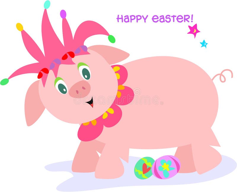 Easter Pig Jester stock vector. Illustration of jester - 8012360