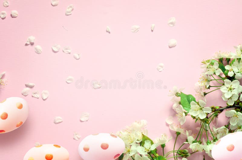 Easter Pink Background, with Eggs Spring Concept. Easter Stock Photo ...