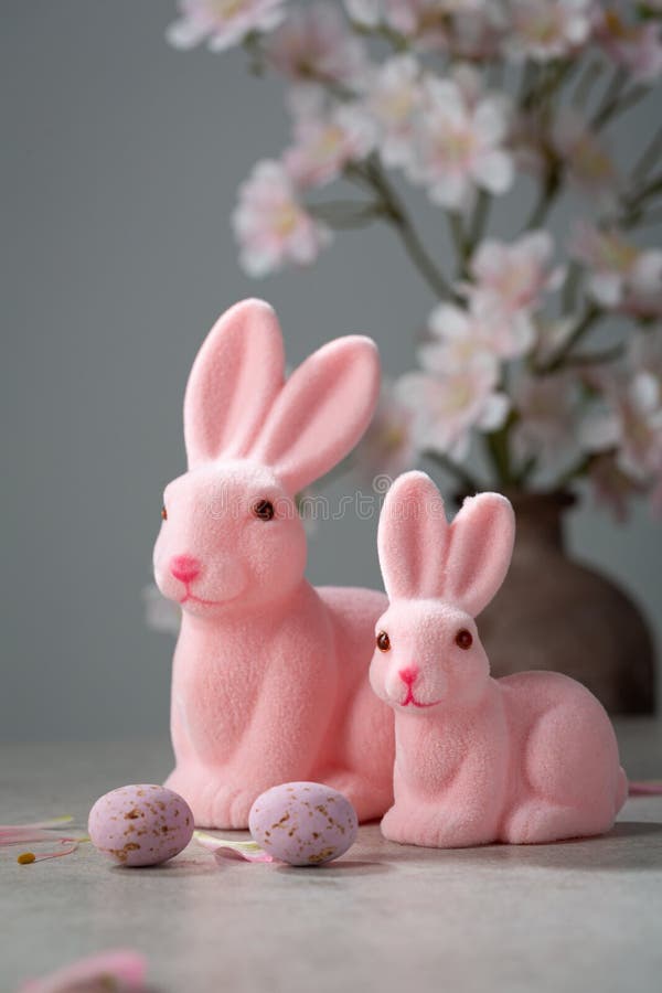 Easter Pink Bunny Still Life Holiday Concept Stock Photo - Image of ...