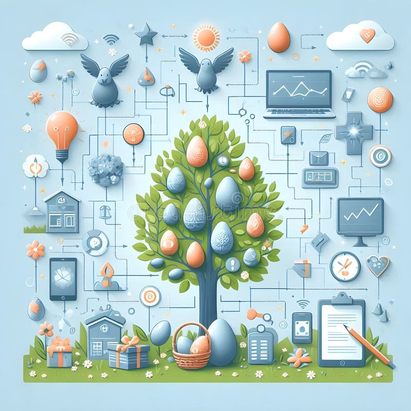 Easter plan concept t set stock illustration. Illustration of cute ...