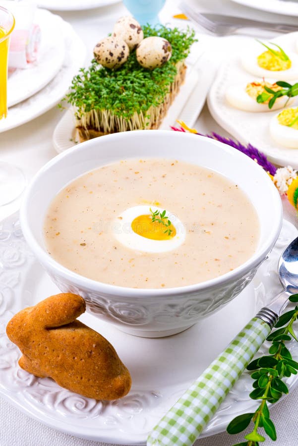Easter in Polish: Sour Flour Soup for Easter Breakfast Å»urek Stock ...