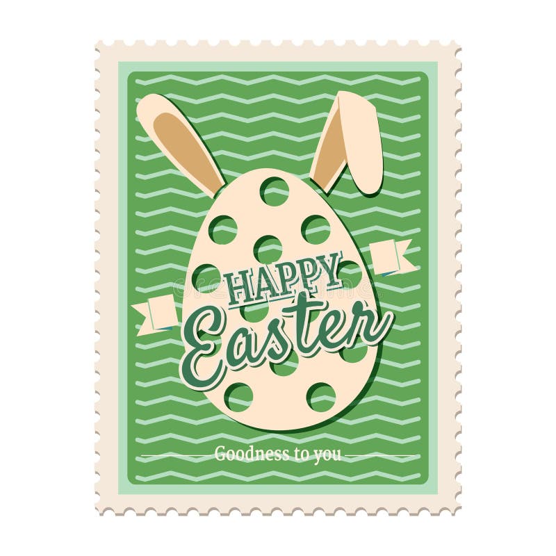 Easter Postal Stamp, Egg, Retro Graphic. Vintage Vector Stock Vector ...