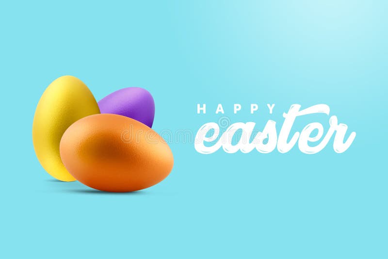 Creative Minimal Happy Easter Layout Colorful Eggs and the Text Message ...