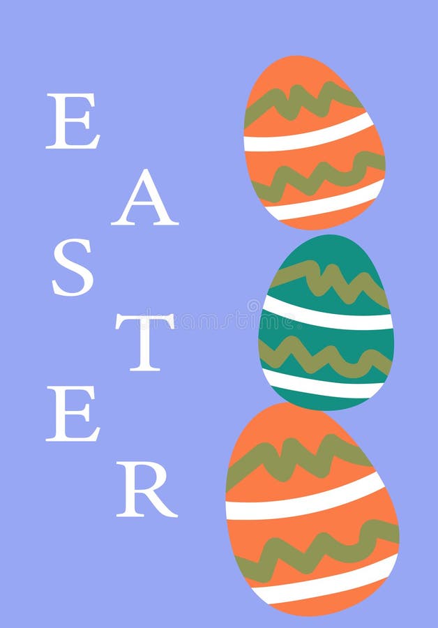 Easter Poster Design with Colorful Eggs on Pastel Background Stock ...