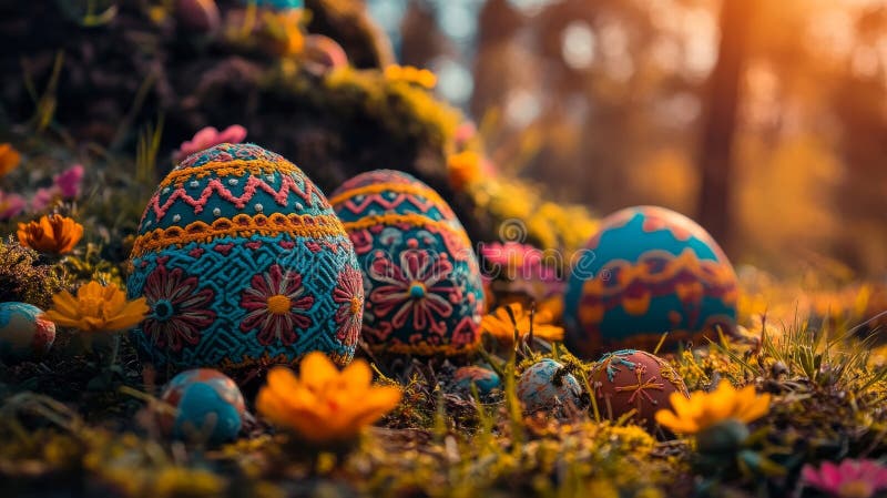 Easter Poster Design Offering Extensive Space for Text Stock Image ...