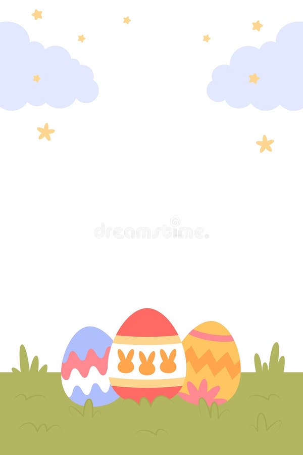Easter Poster Vertical Frame Border Background Stock Vector ...