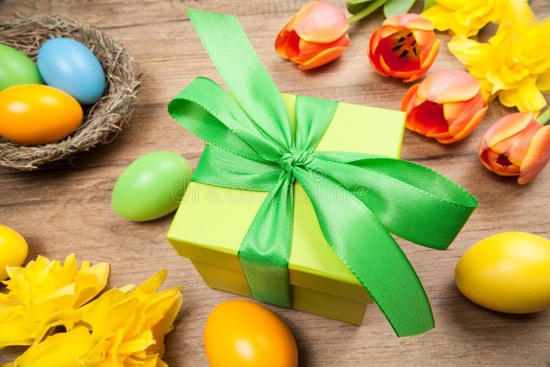 Easter present stock image. Image of table, bouquet, florist - 38756611
