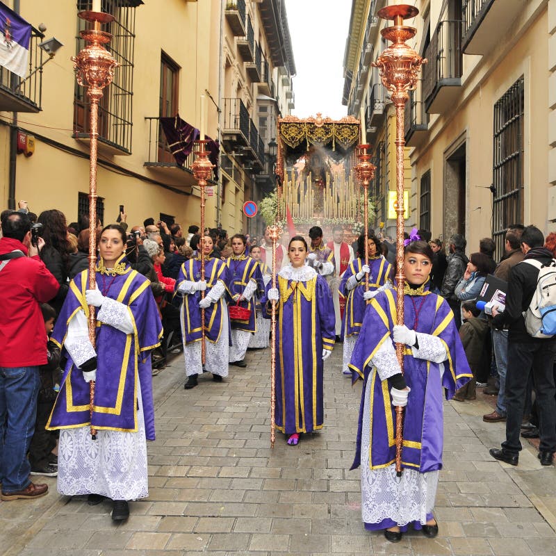 Easter Procession in Granada, Spain Editorial Stock Photo - Image of ...