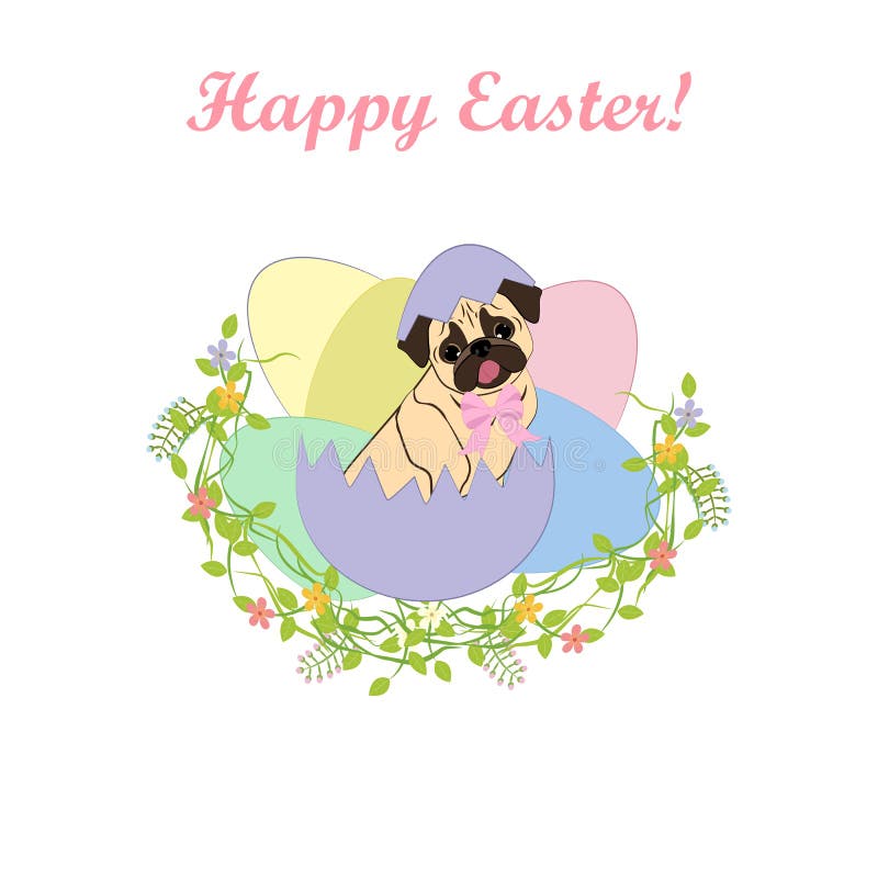 Pug Easter Stock Illustrations – 110 Pug Easter Stock Illustrations ...